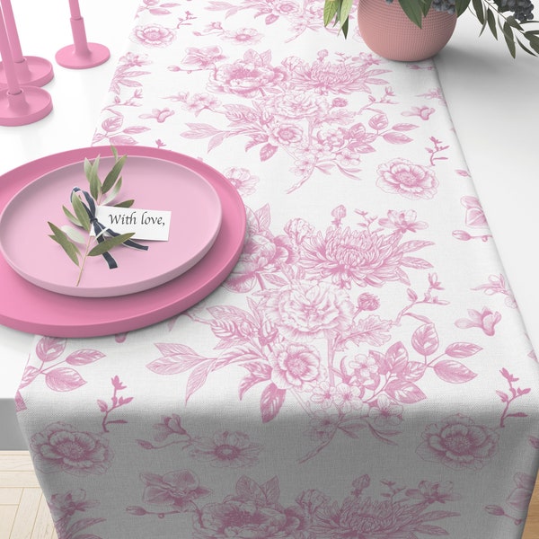 Pink Table Runner - Etsy