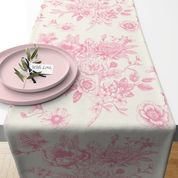 Pink Table Runner - Etsy