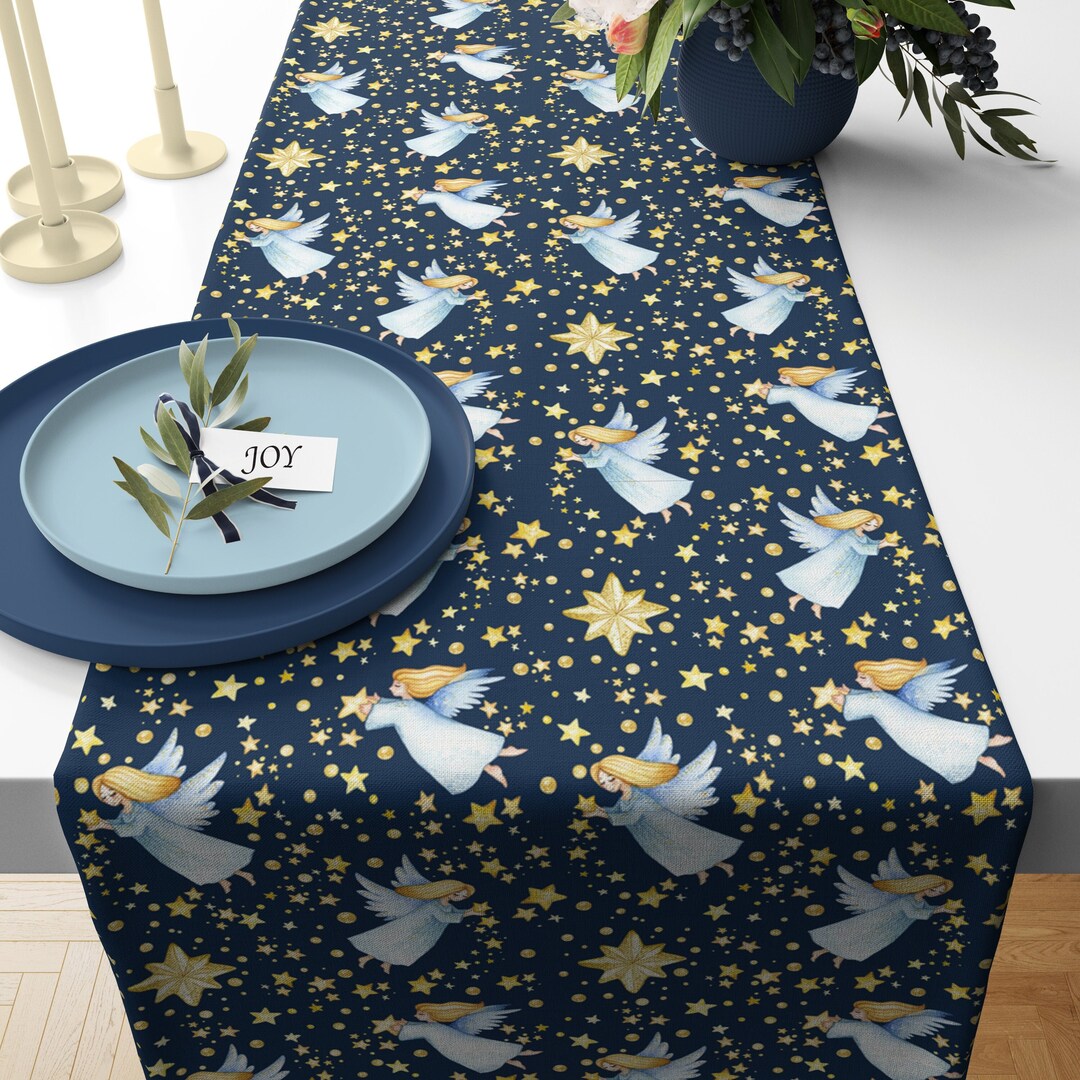 Christmas Angel Table Runner Angel Decor Angel Table Runner Angel ...