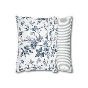 Blue White Toile Pillow Cover Blue White Toile Pillowcase Toile Throw ...