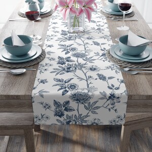 French Toile Countryside Table Runner French Toile Country Table Runner ...