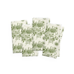 French Toile Countryside Napkins French Toile Country Napkins Green ...