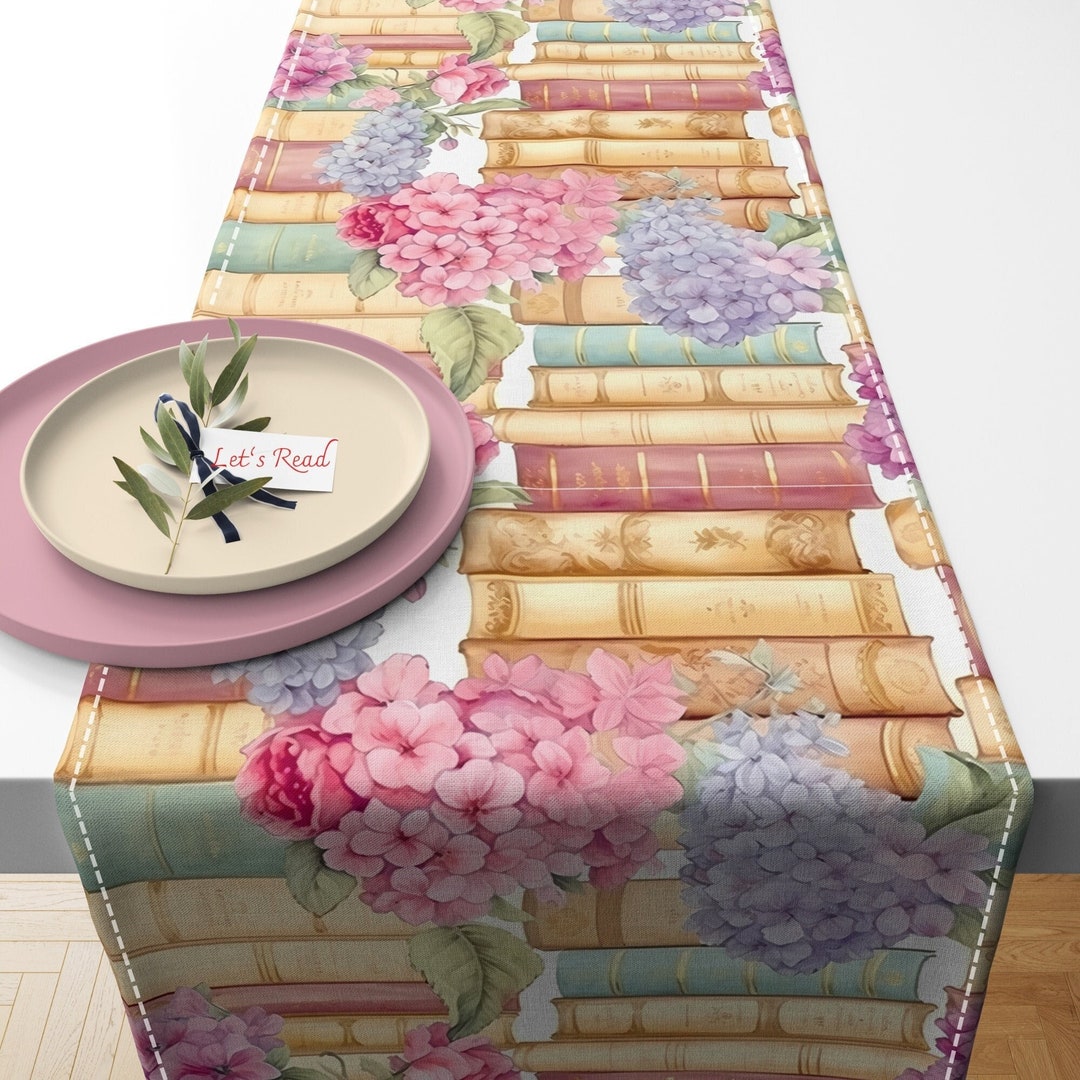 Book Table Runner Book Theme Party Decor Reading Decor Book Club ...