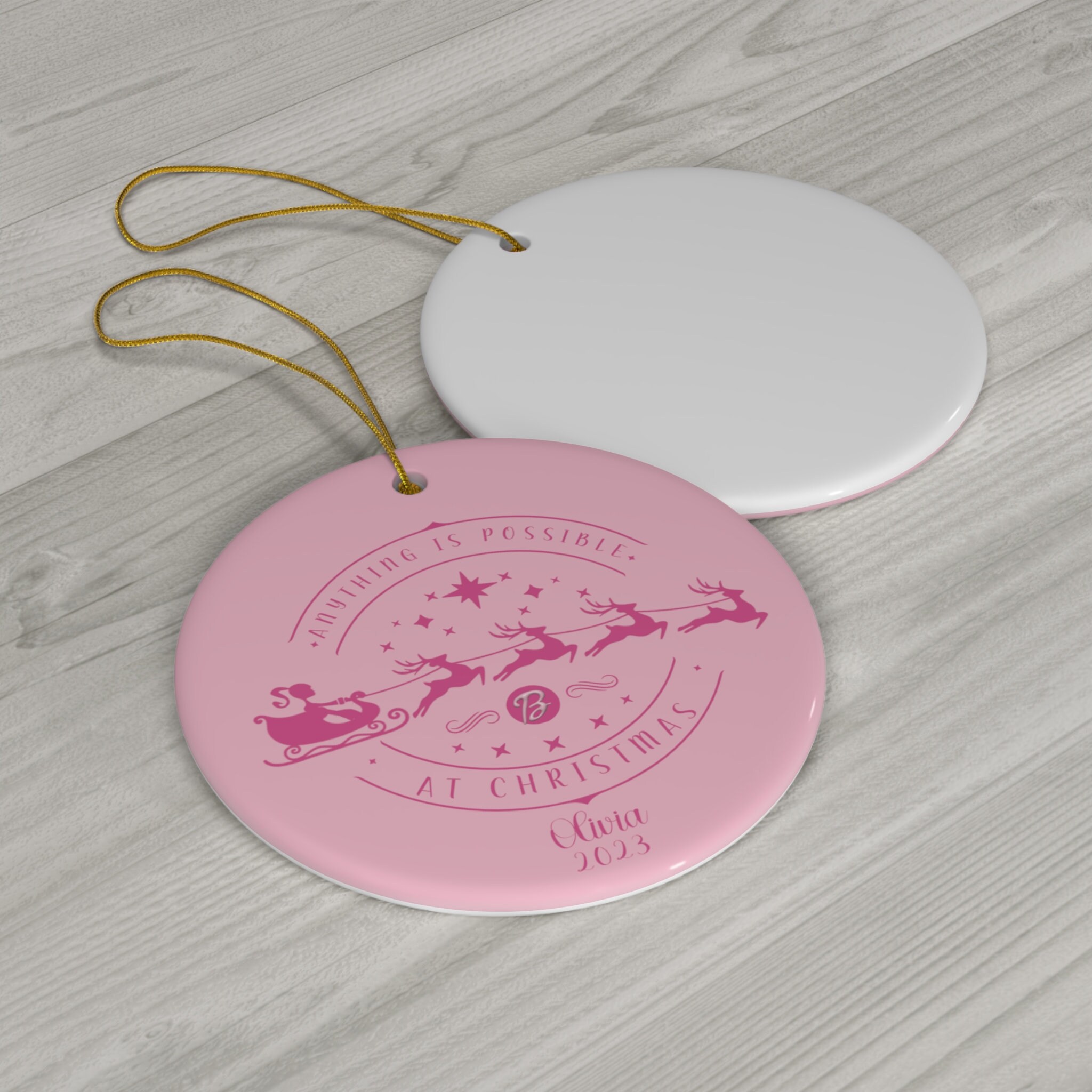 Barbie Ornament Pink Barbie Ornament Christmas Ornament Pink Bauble ...