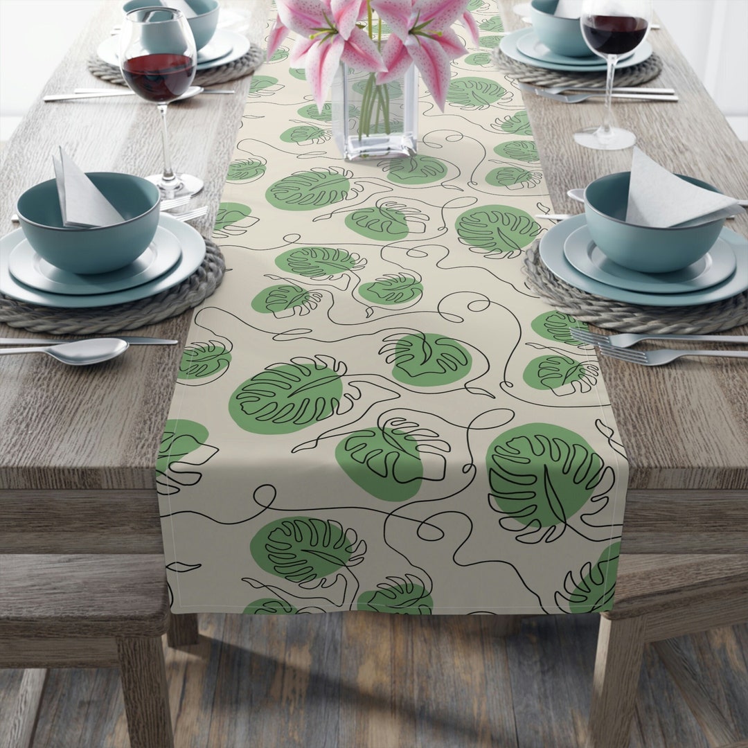 Monstera Table Decor Monstera Runner Monstera Table Runner Tropical Runner Tropical Decor ...