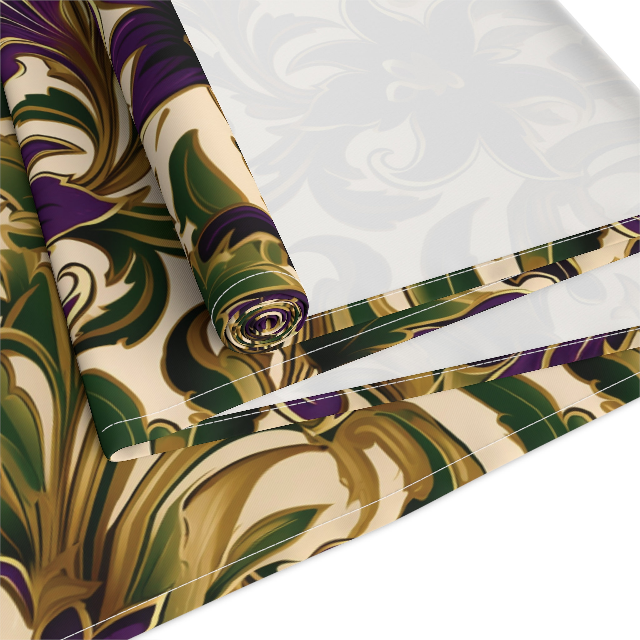 Floral Mardi Gras Table Runner, Purple & Gold Carnival Decor - Etsy