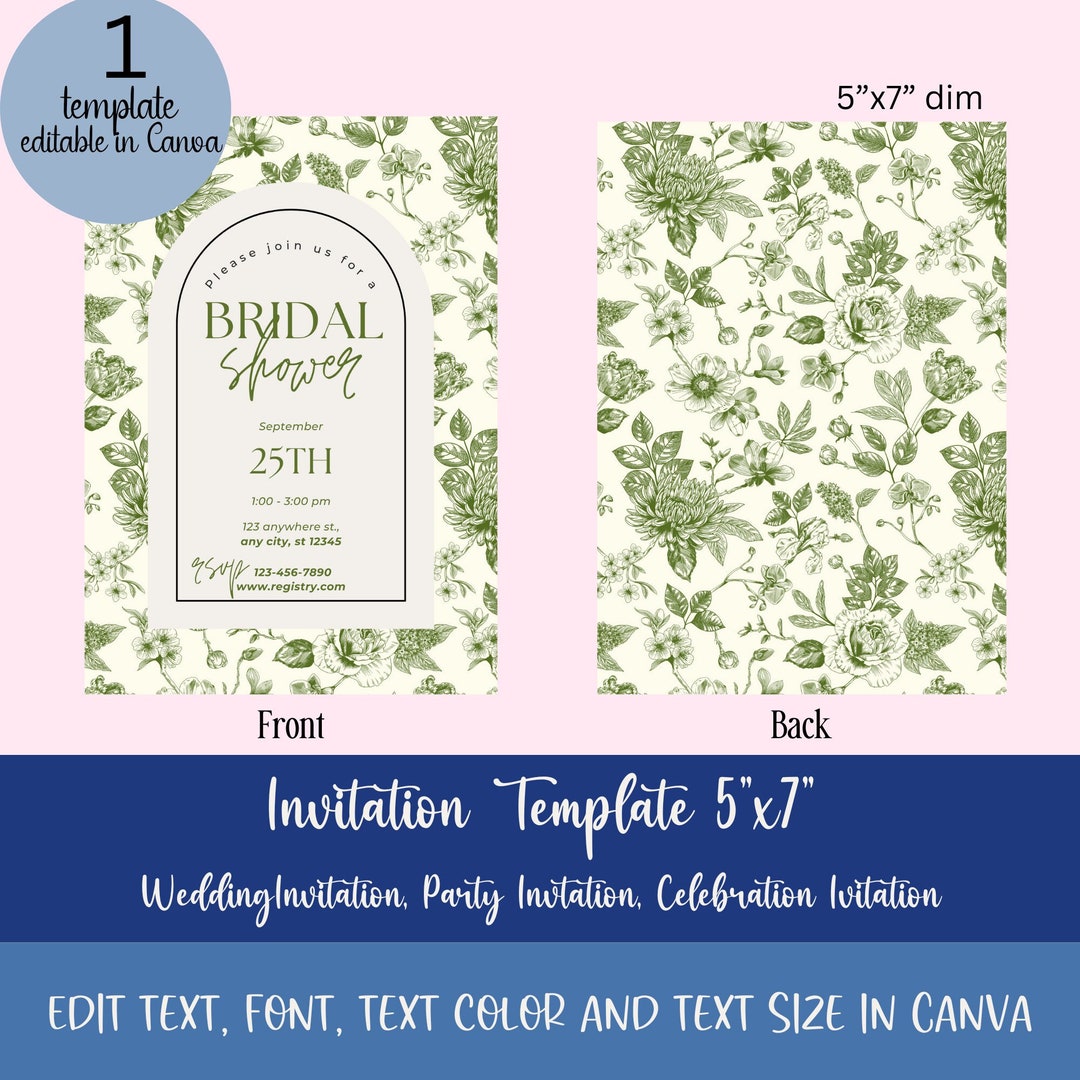 Toile Invitation Template Toile Wedding Invitation Template Baby Shower ...