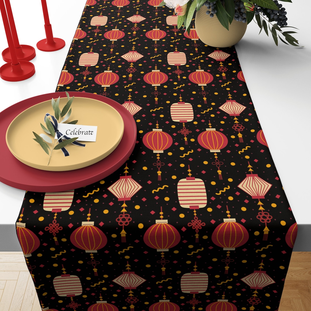 Chinese New Year Table Runner Chinese New Years Decor Chinese New Year ...