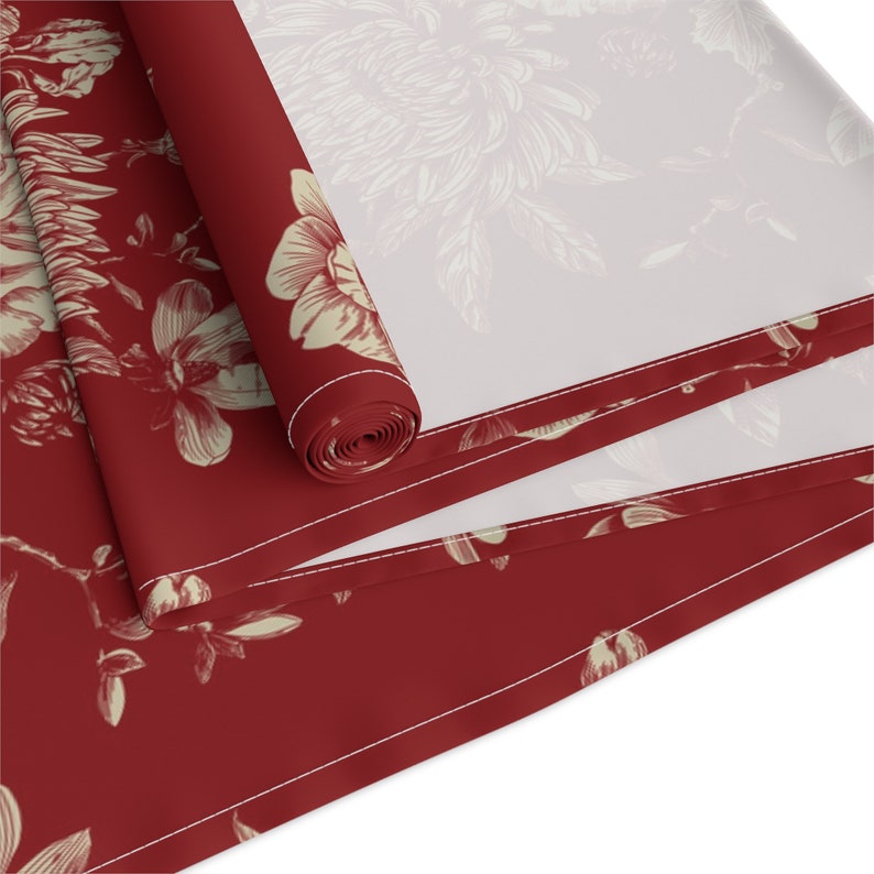 French Toile Countryside Table Runner French Toile Country Table Runner ...