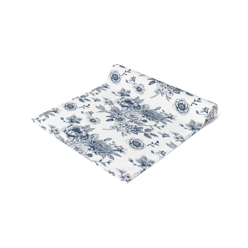 French Toile Countryside Table Runner French Toile Country Table Runner ...
