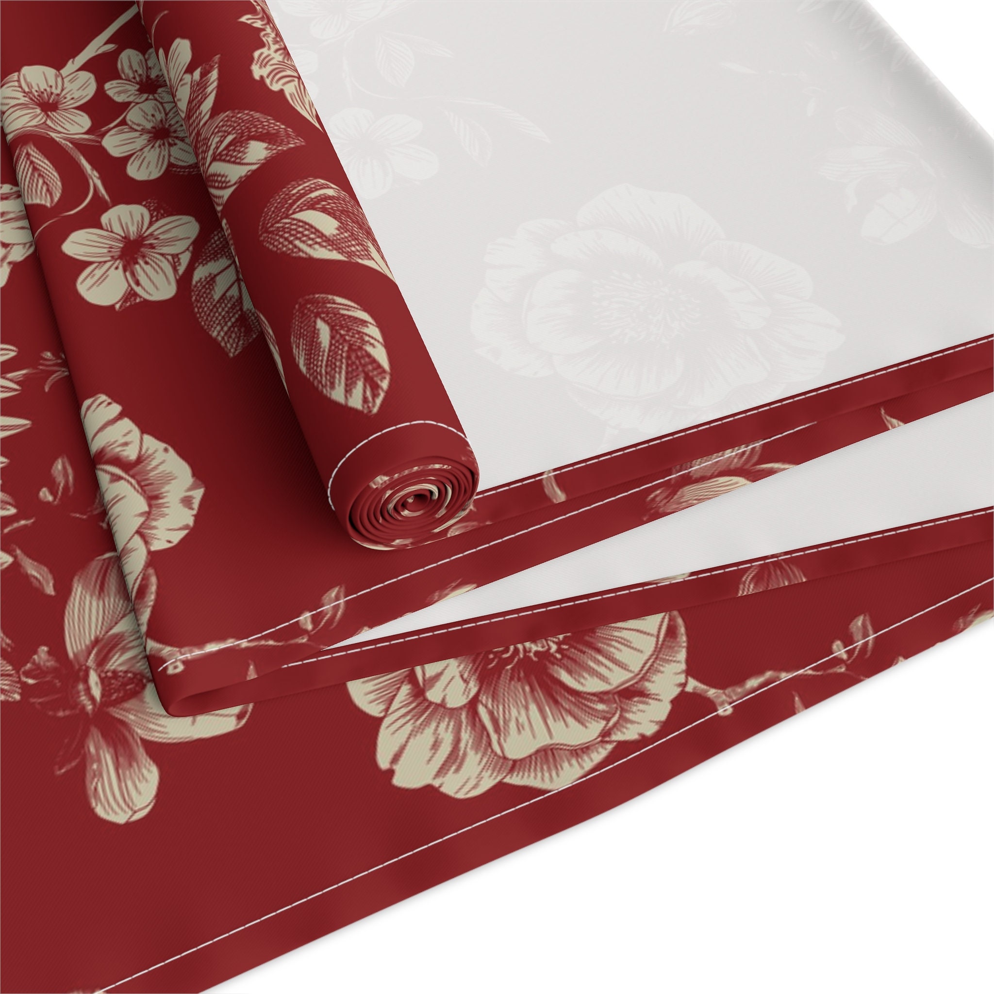 French Toile Countryside Table Runner French Toile Country Table Runner ...