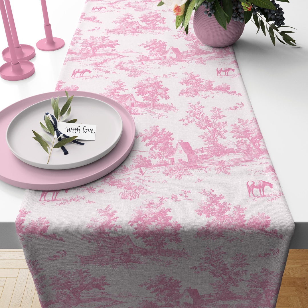 Toile Table Runner French Toile Countryside Table Runner French Toile ...