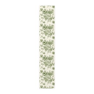 Green Floral Toile Table Runner - French Country Cottage Decor - Etsy