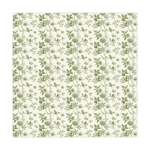 Green Toile Tablecloth: French Country Floral Table Decor (55.1" × 55.1 ...