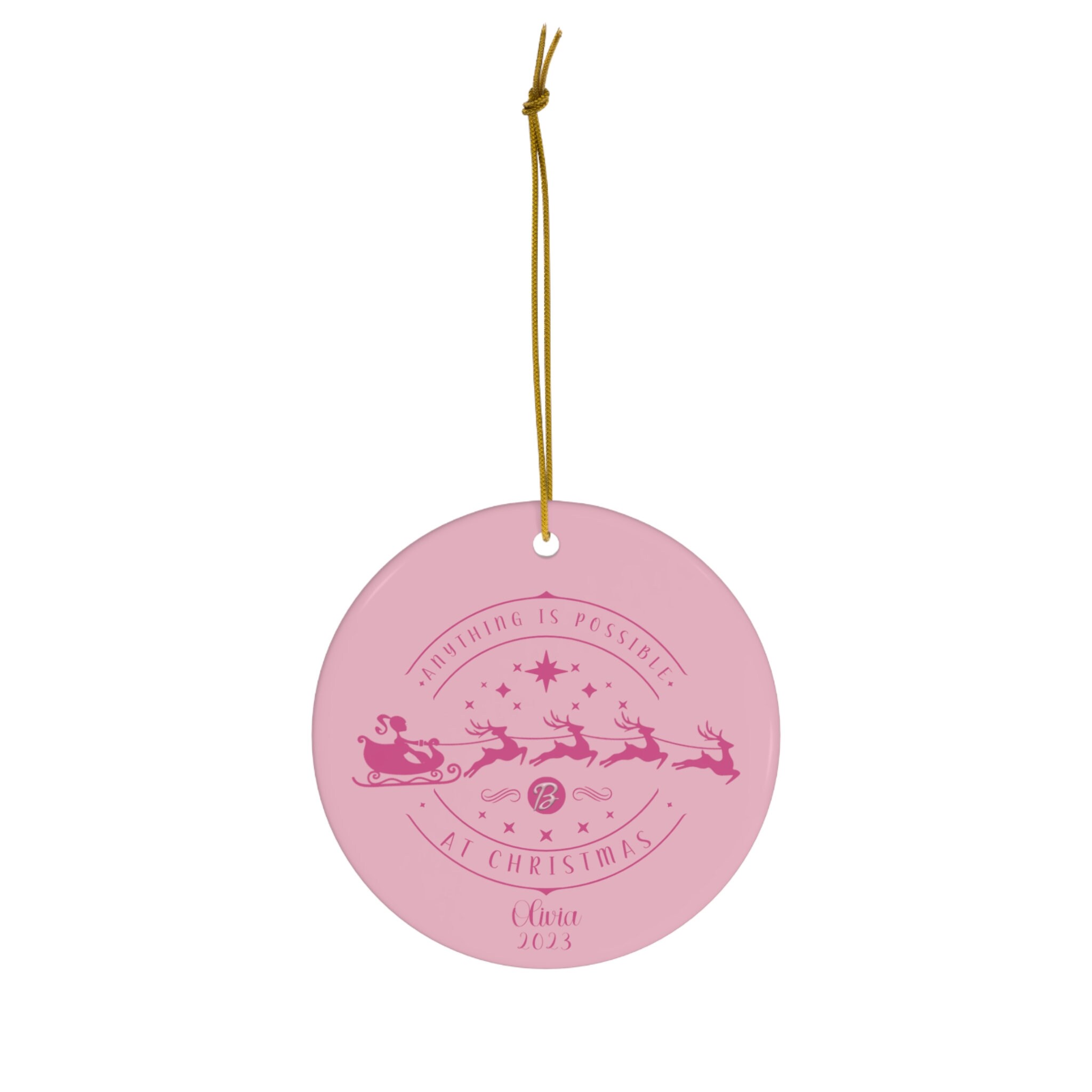 Barbie Ornament Pink Barbie Ornament Christmas Ornament Pink Bauble ...