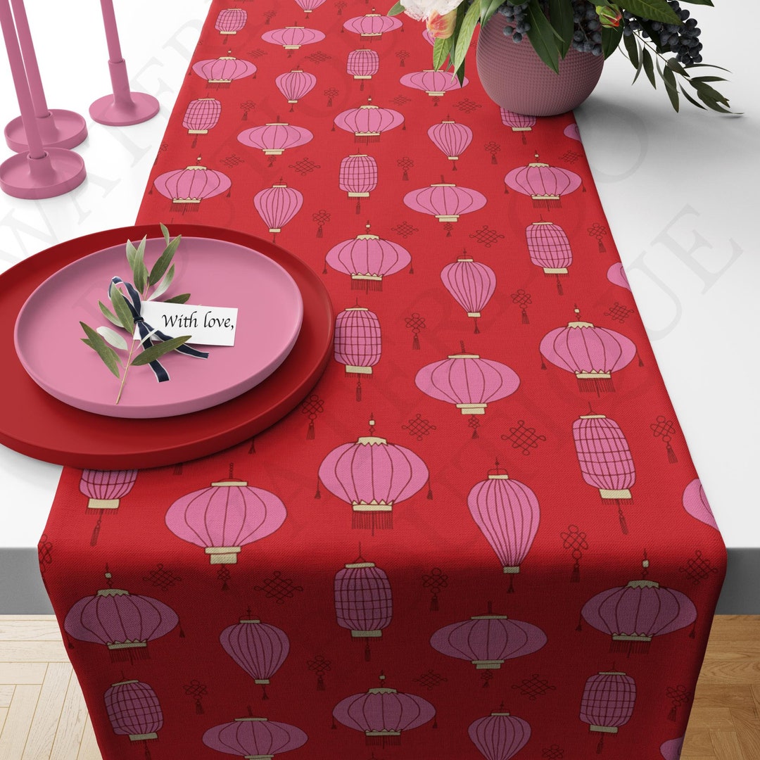 Lunar New Year Table Runner: Red Lantern Design - Etsy