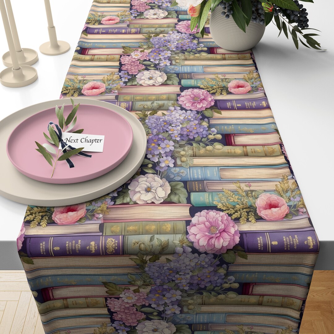 Book Table Runner Book Theme Party Decor Reading Decor Book Club Decor ...