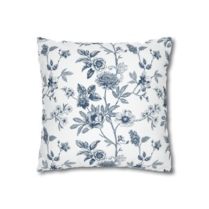 Blue White Toile Pillow Cover Blue White Toile Pillowcase Toile Throw ...