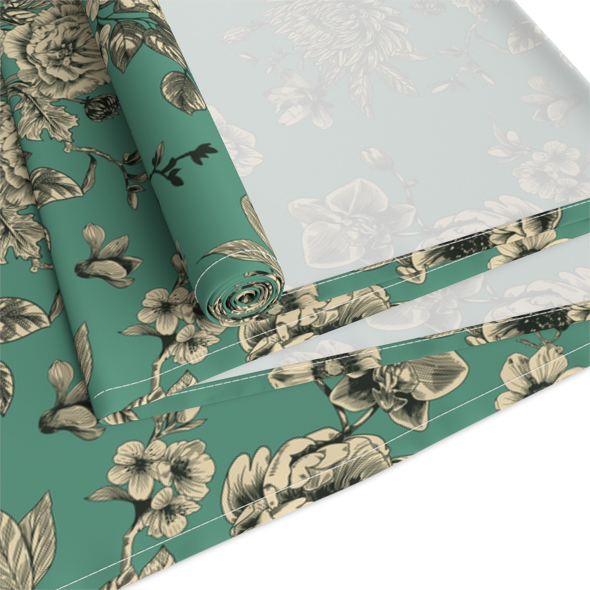 French Toile Countryside Table Runner French Toile Country Table Runner ...