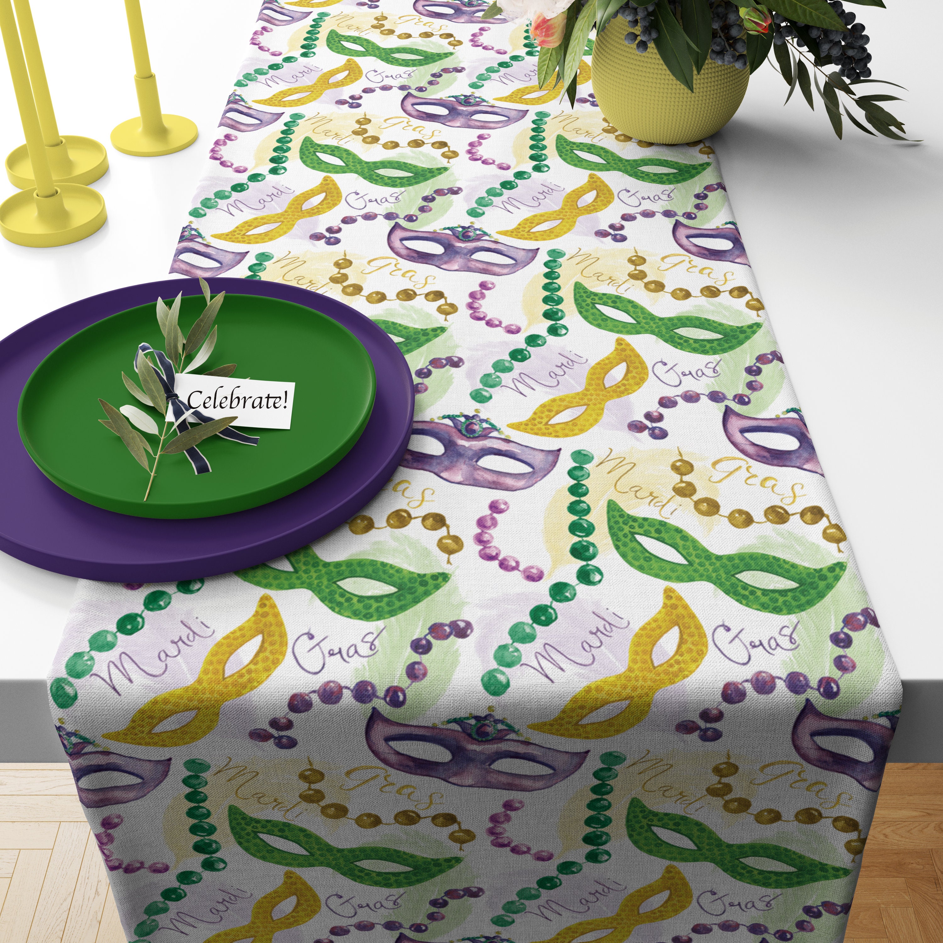 Mardi Gras Runner Mardi Gras Decoration Mardi Gras Table Runner Mardi ...