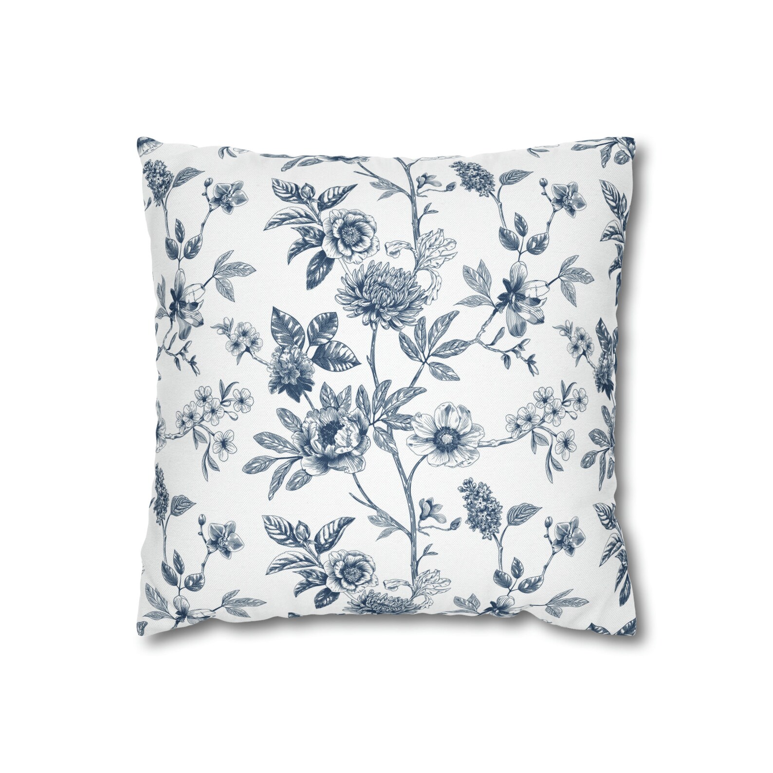 Blue White Toile Pillow Cover Blue White Toile Pillowcase Toile Throw ...