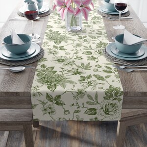 French Toile Countryside Table Runner French Toile Country Table Runner ...
