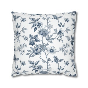 Blue White Toile Pillow Cover Blue White Toile Pillowcase Toile Throw ...