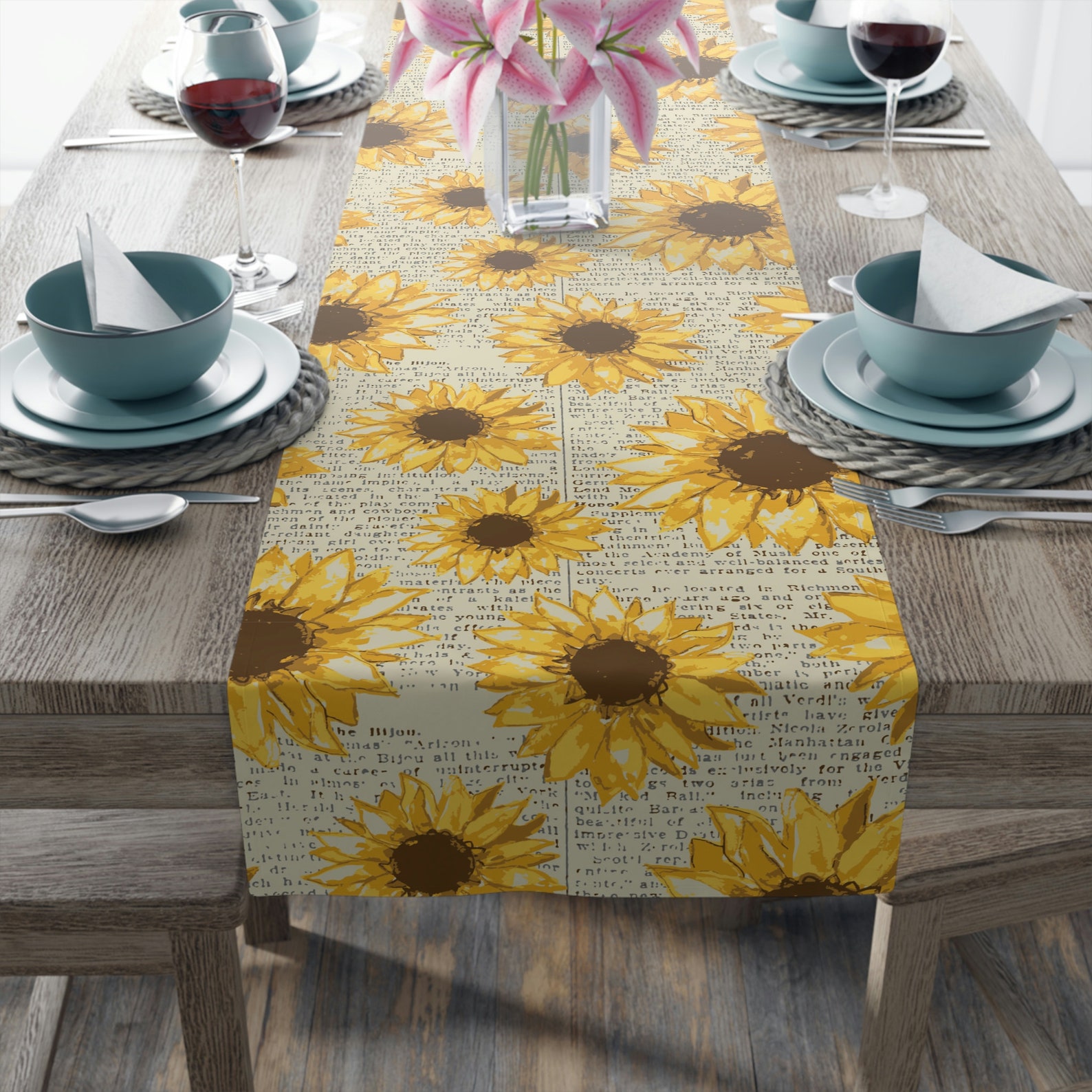 Sunflower Table Runner Sunflower Decoration Sunflower Decor Sunflower ...