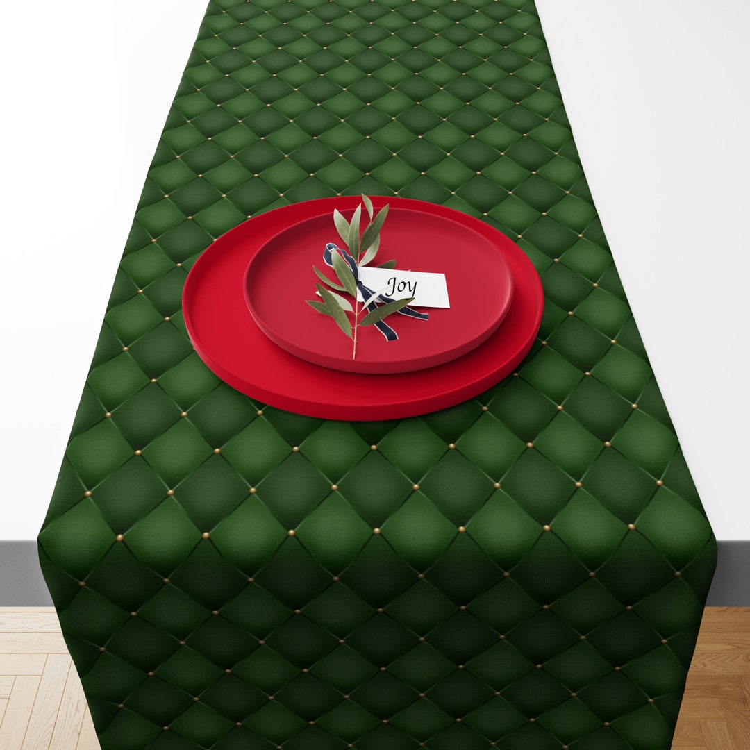 Green Table Runner Green Christmas Table Runner Green Table Decor Green ...