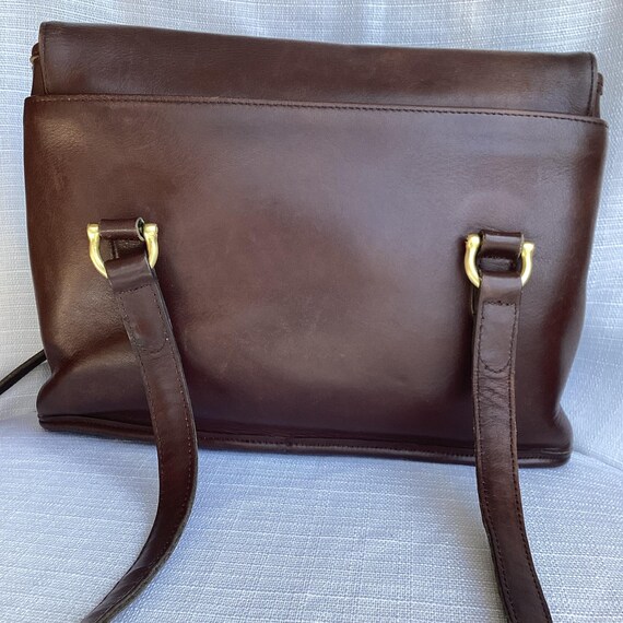 Vintage Coach Equestrian Flap Bag, Mahogany Brown Lea… - Gem