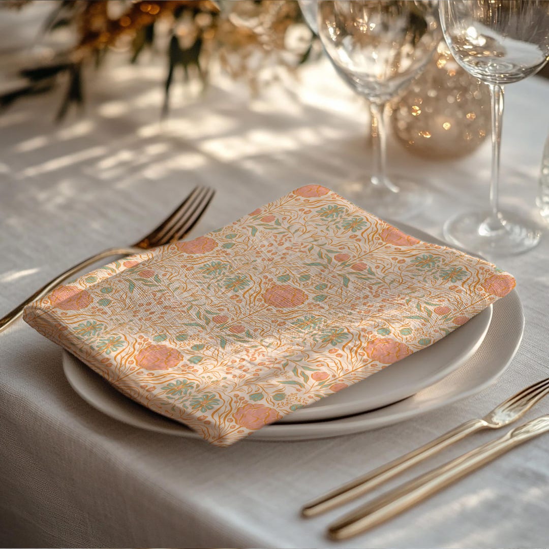 Boho Napkins Boho Wedding Napkins Bohemian Napkins Floral Napkin Set ...
