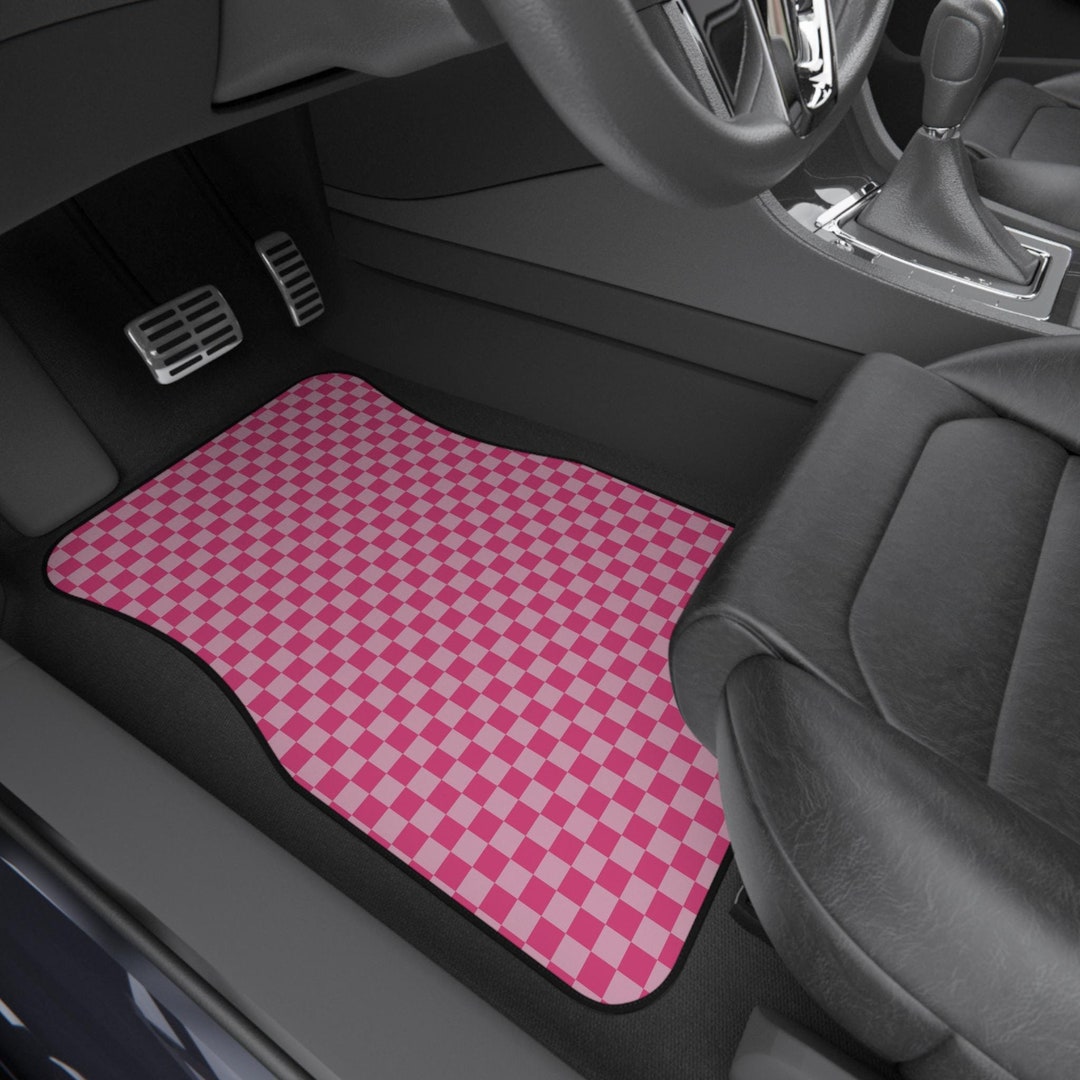 Pink Checkerboard Car Mats (set of 2) - Etsy