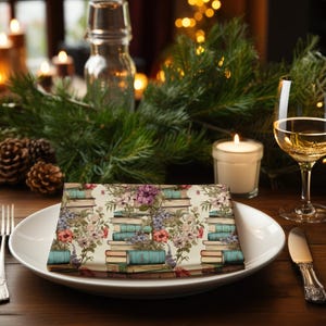 Book Theme Napkins Book Lover Gift Book Themed Wedding Napkins Book ...