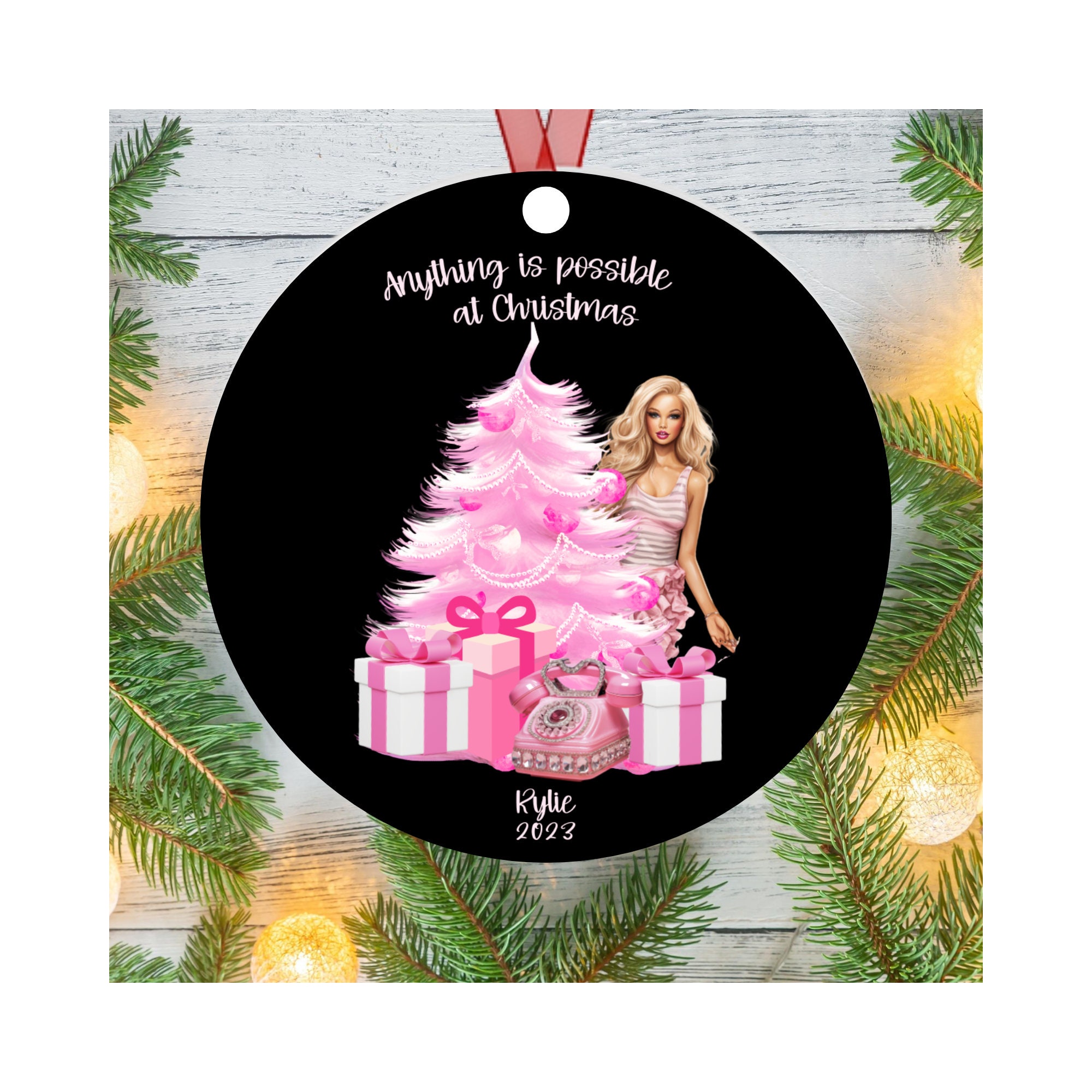 Pretty in Pink Ornament Pretty in Pink Christmas Ornament Pink Bauble ...