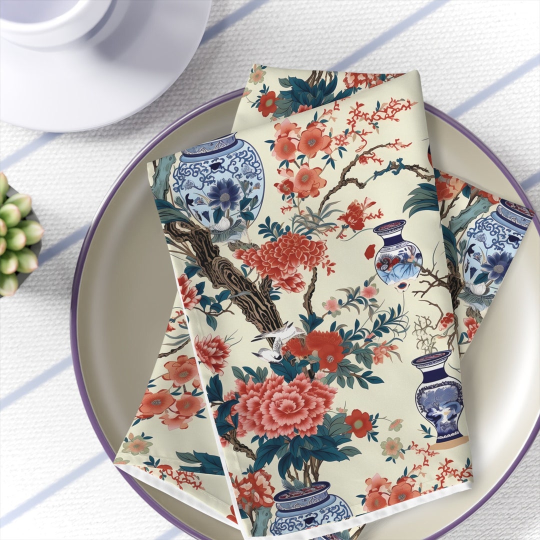 Chinoiserie Napkins Chinoiserie Decor Spring Napkins Summer Napkins ...