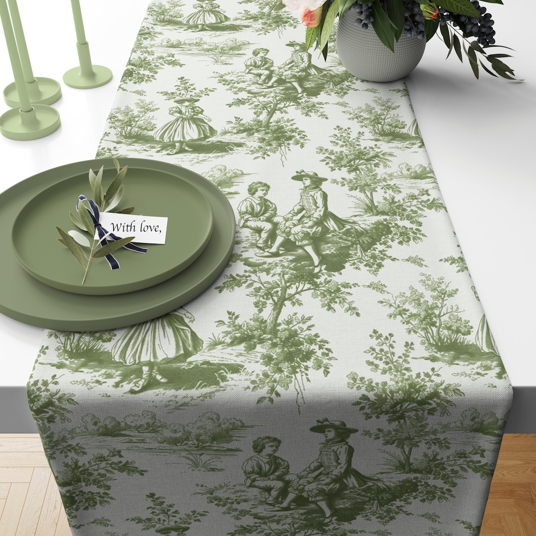 Toile Table Runner French Country Table Runner France Cottage Decor ...