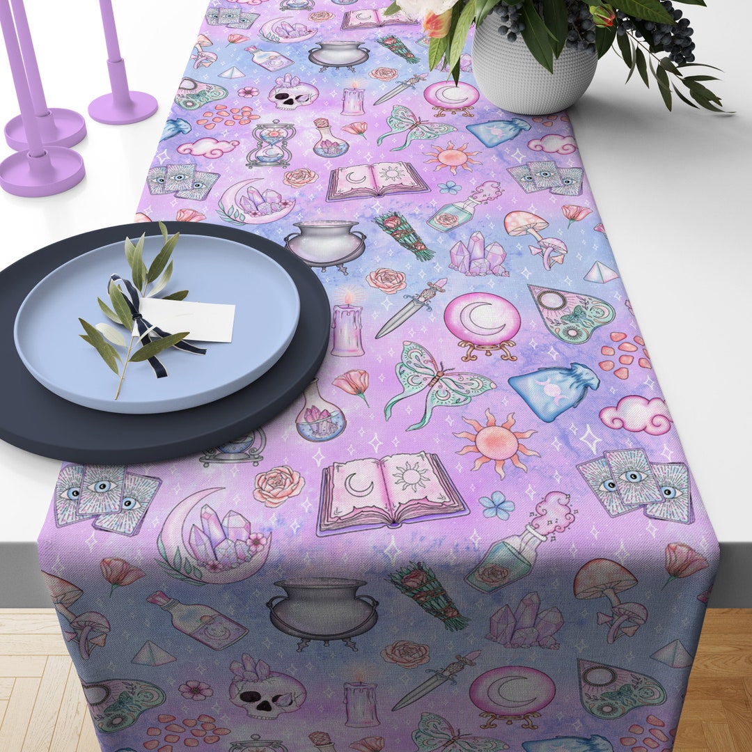 Pastel Goth Halloween Table Runner - Whimsical Spooky Decor - Etsy