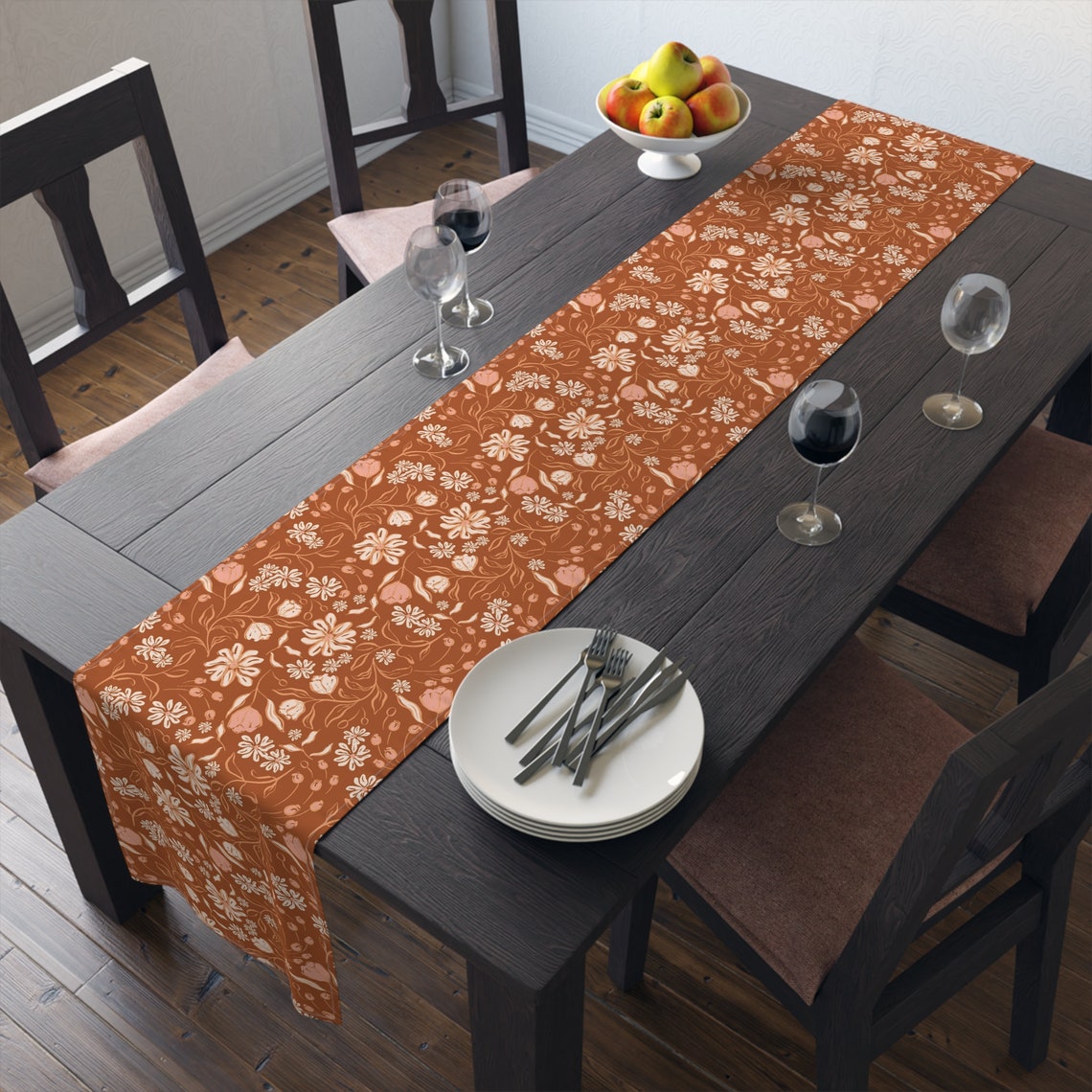 Boho Table Runner Fall Table Runner Boho Decor Boho Burnt - Etsy
