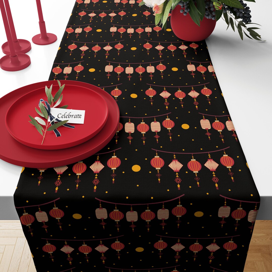Chinese New Year Table Runner Chinese New Years Decor Chinese New Year ...