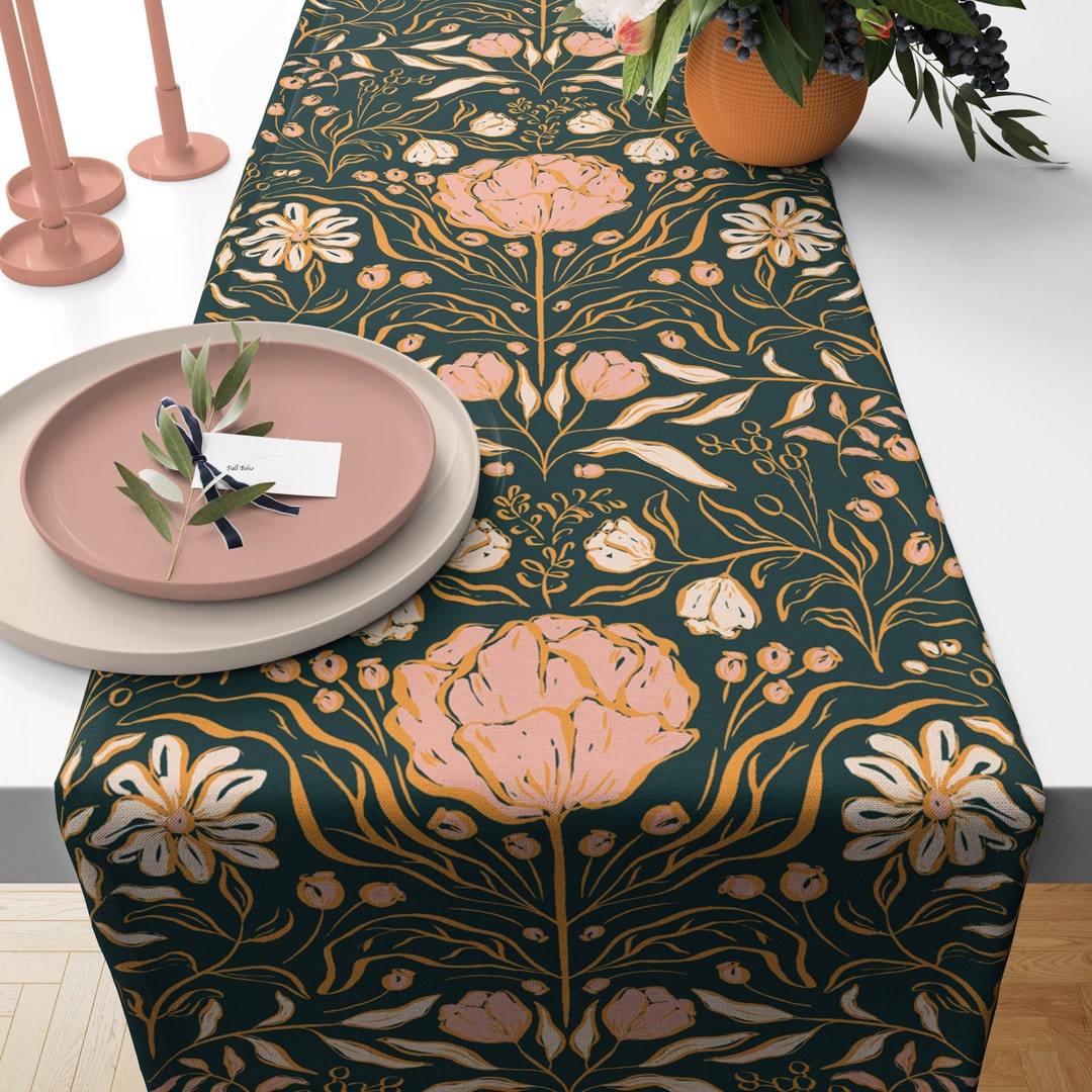 Boho Table Runner Boho Table Deco Thanksgiving Table Runner Fall Table ...