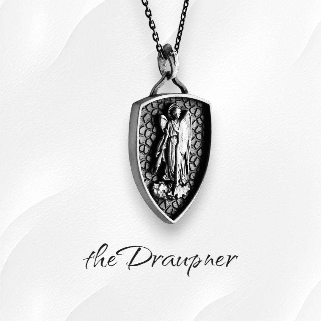 St. Michael Silver Mens Pendant Saint Michael the Archangel - Etsy