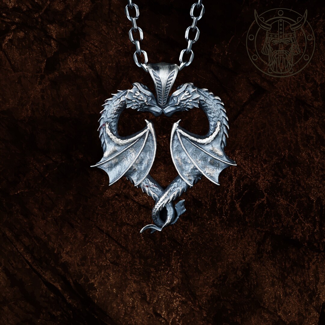 Dragon Necklace Heart Symbol of Love Pendant Jewelry Pendant - Etsy