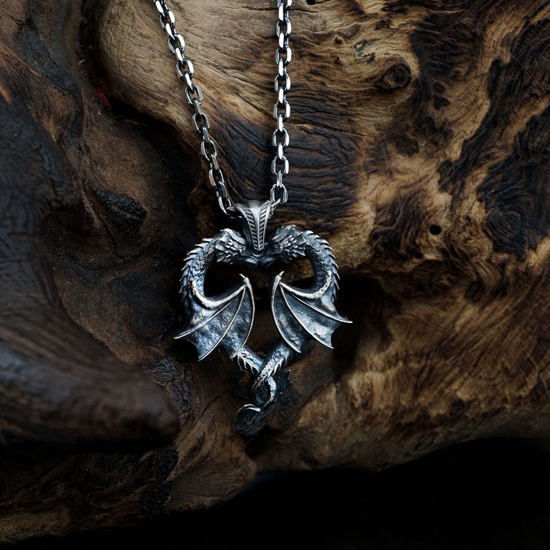 Dragon Necklace Heart Symbol of Love Pendant Jewelry Pendant - Etsy