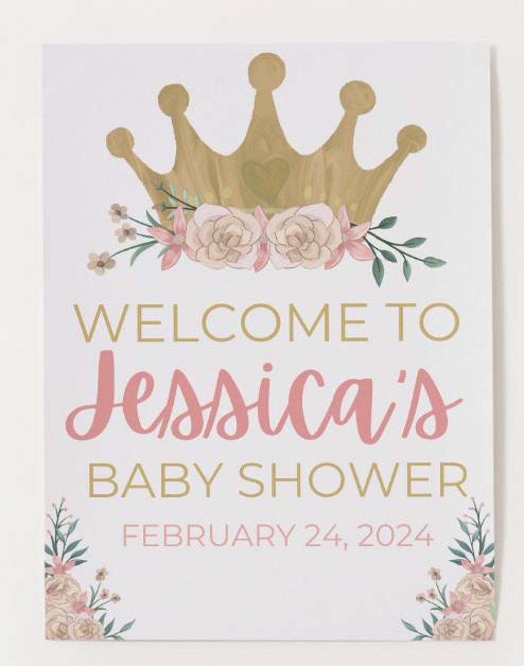 Princess Baby Shower Welcome Sign - Editable Template - Etsy