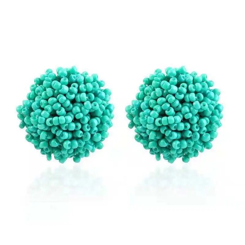 Asst. Colors Sead Bead Stud Earring Seed Bead Round Earring - Etsy