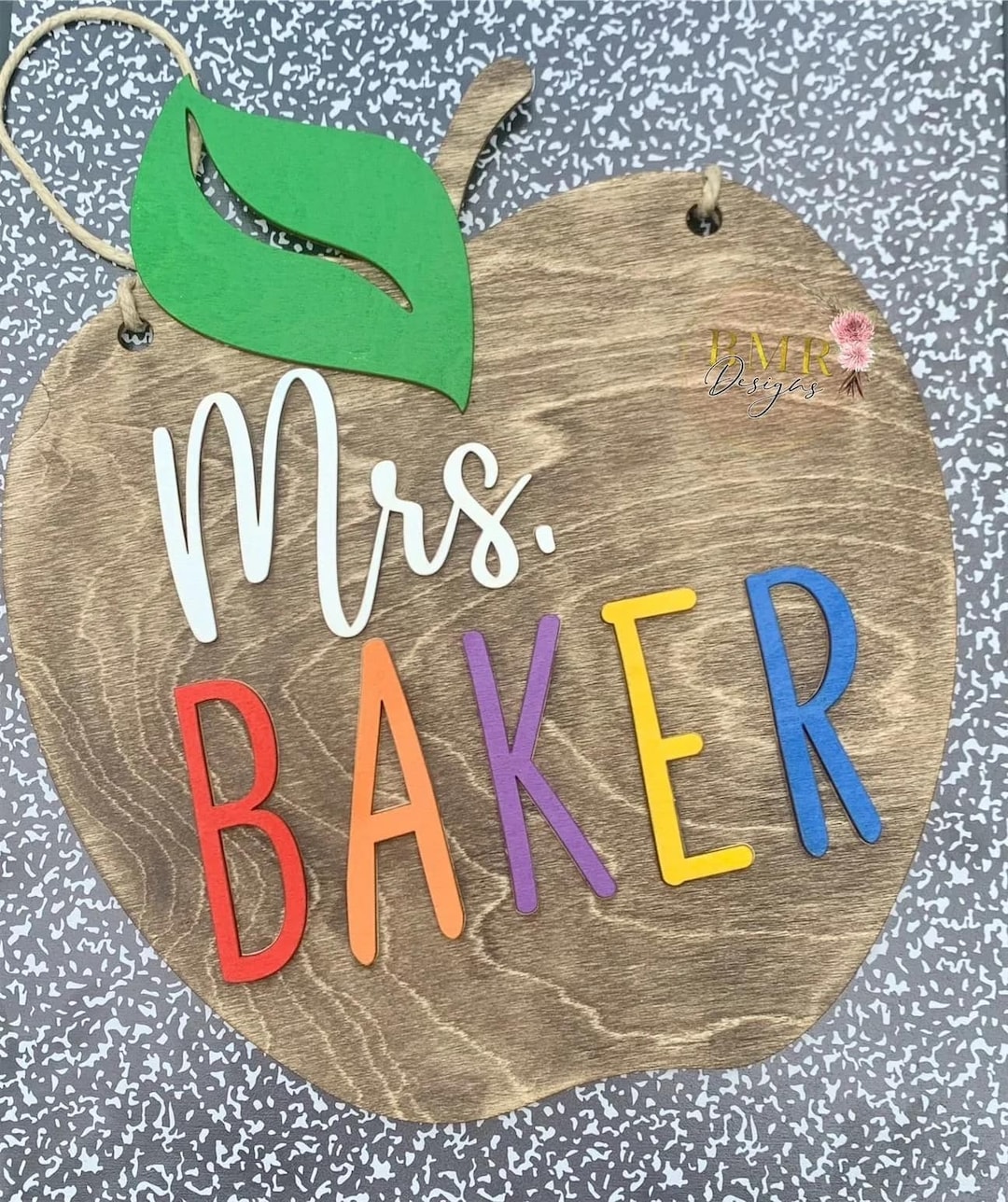 Teacher Apple Sign | Custom Sign for Classroom Door | School Decor ...