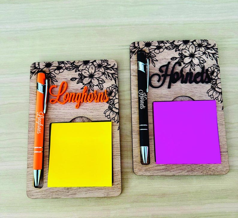 Floral Post It Note Holder & Pen Set - PESONALIZED - Teacher ...