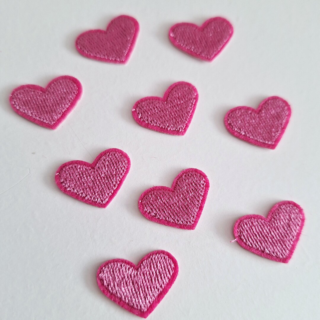 Mini Heart Patches, Set of 3, Pink Love Patches, Mini Patches, Iron On ...