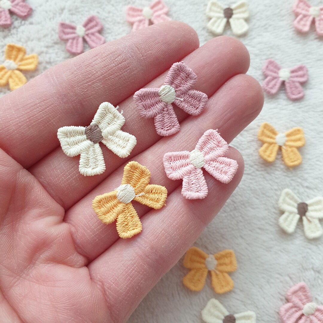 Mini Bow Fabric Patches - Set of 5 - Sew On - Etsy