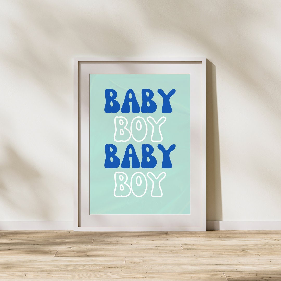 Digital Download, Baby Boy Poster, Nursery Decor, Trendy Poster, Kids ...